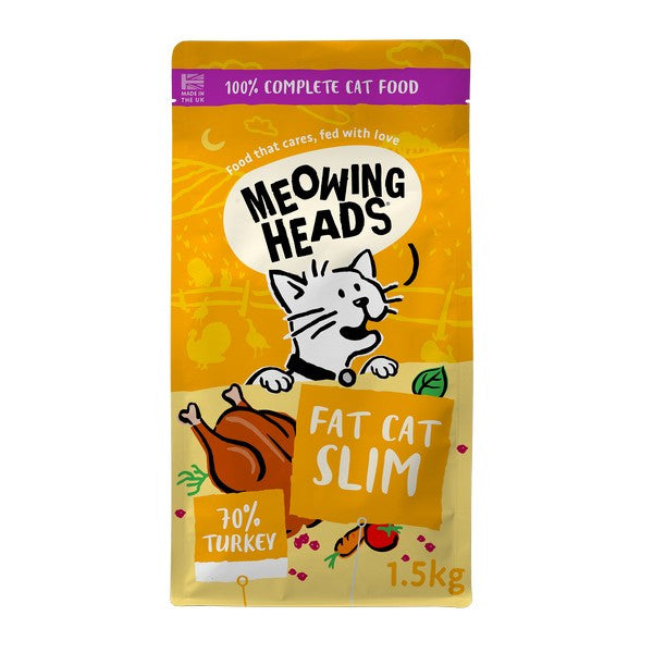 Meowing Heads Fat Cat Slim Weight Management Dry Cat Food 1.5kg ...